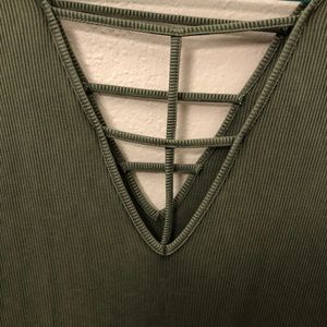 American Eagle Outfitters | Tops | Ae Ribbed Olive Green Strappy Tank Nwot | Poshmark